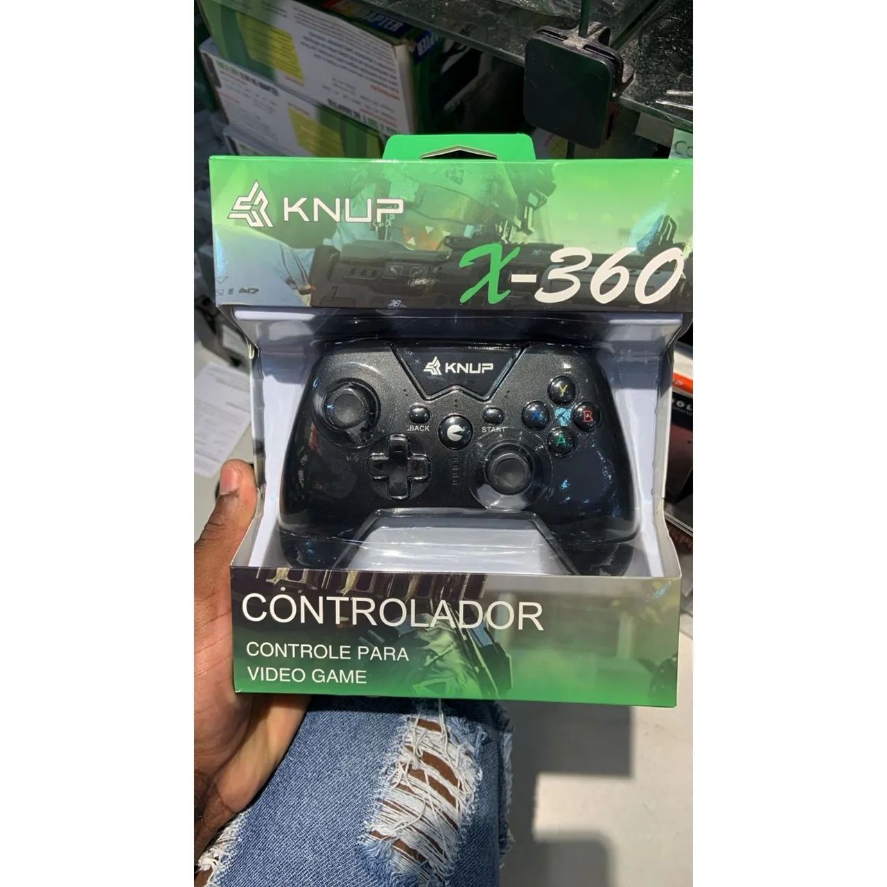 CONTROLE XBOX 360 E PC COM FIO USB PRETO KNUP - Peças e Acessórios de ...