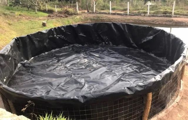 Tanque Elevado Formato Circular Lona Pead 800 micras Geomembrana Volume ...