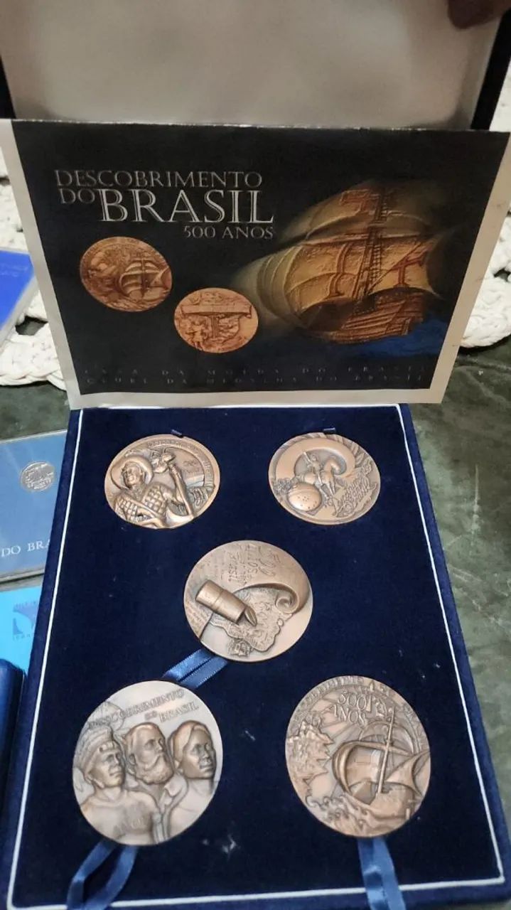 Medalhas de Bronze quinto centenário do descobrimento do Brasil ...