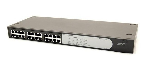 Switch Baseline 2824 3com 24 portas Gigabit modelos 3cblug24a ...