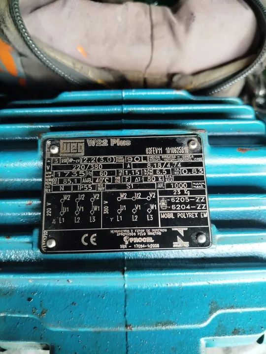 Motor Elétrico WEG W22 Plus 3cv 220/380V - 60Hz - Outros itens para ...