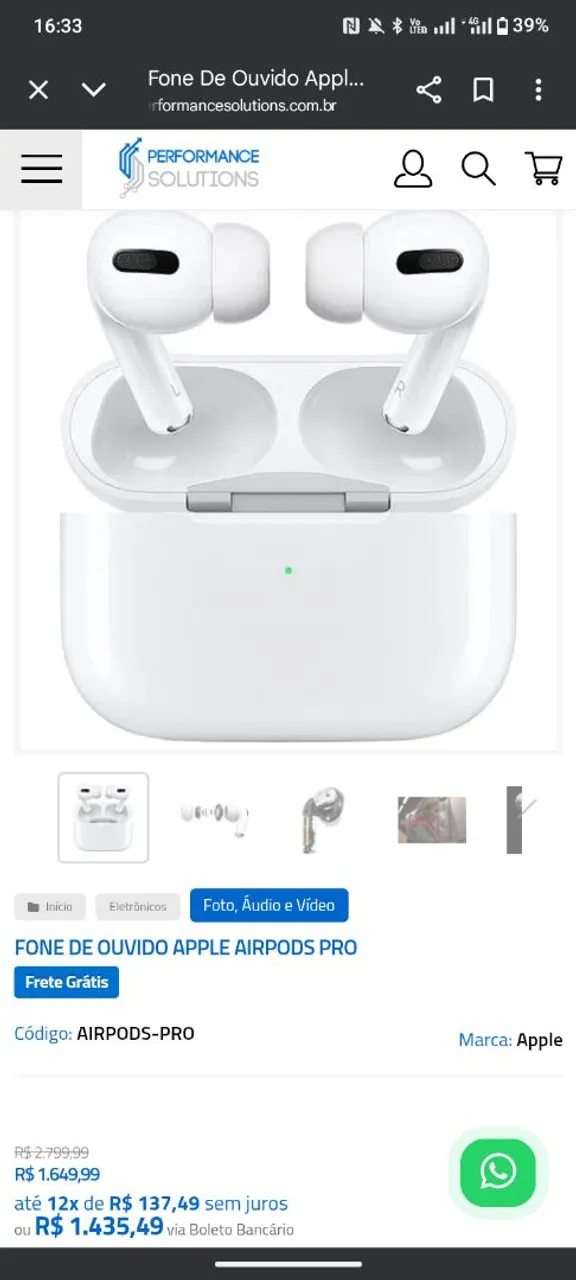 "fones da apple original" no Brasil