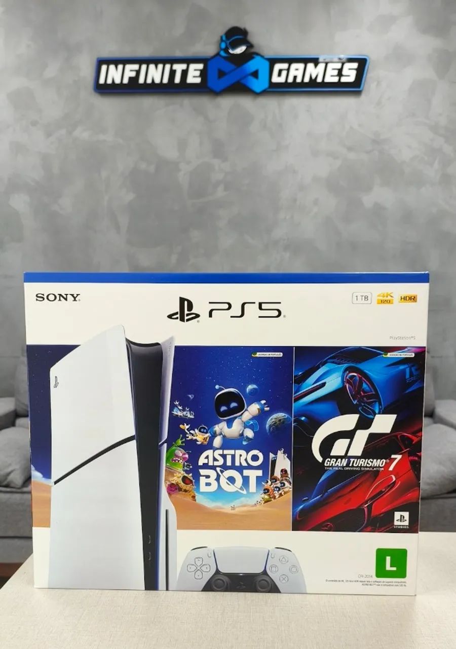 PlayStation 5 SLIM 1TB com Leitor novo bundle Astrobot + GranTurismo 7 ...