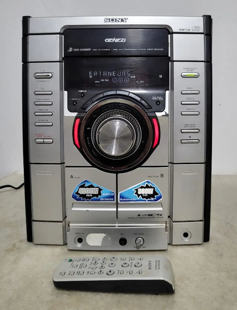 Aparelho De Som Mini Hi-fi System Sony Mhc-rg475s Genezi Prateado 110 ...