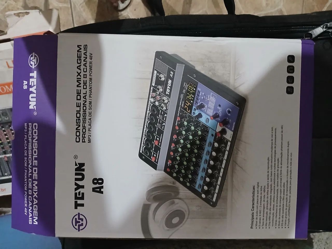 Mesa de Som 8 Canais TEYUN A8 - MP3, Phantom Power 48V - Instrumentos ...