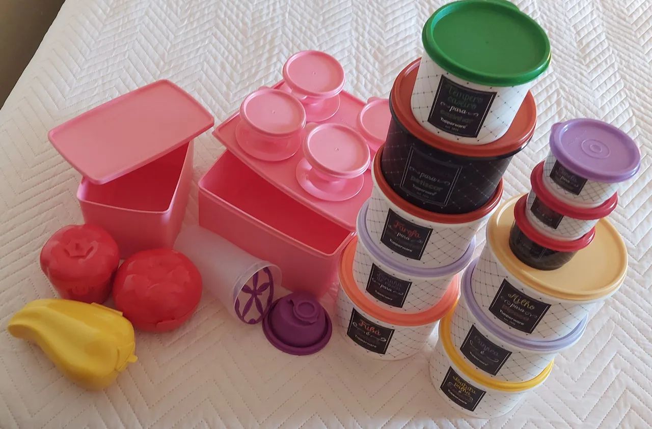 Kit de 21 potes Tupperware para temperos e alimentos - Utensílios Para ...