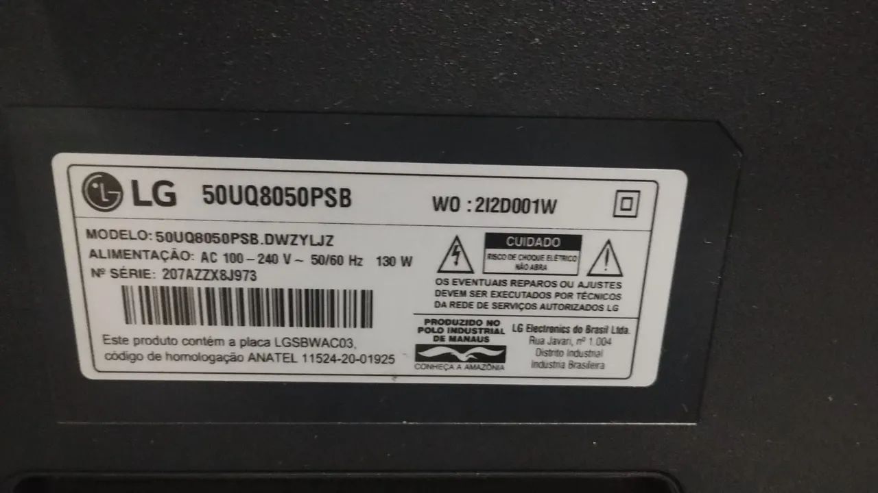 Televisão LG 50 polegada 1ano e 4 mês de uso com defeito - TVs ...
