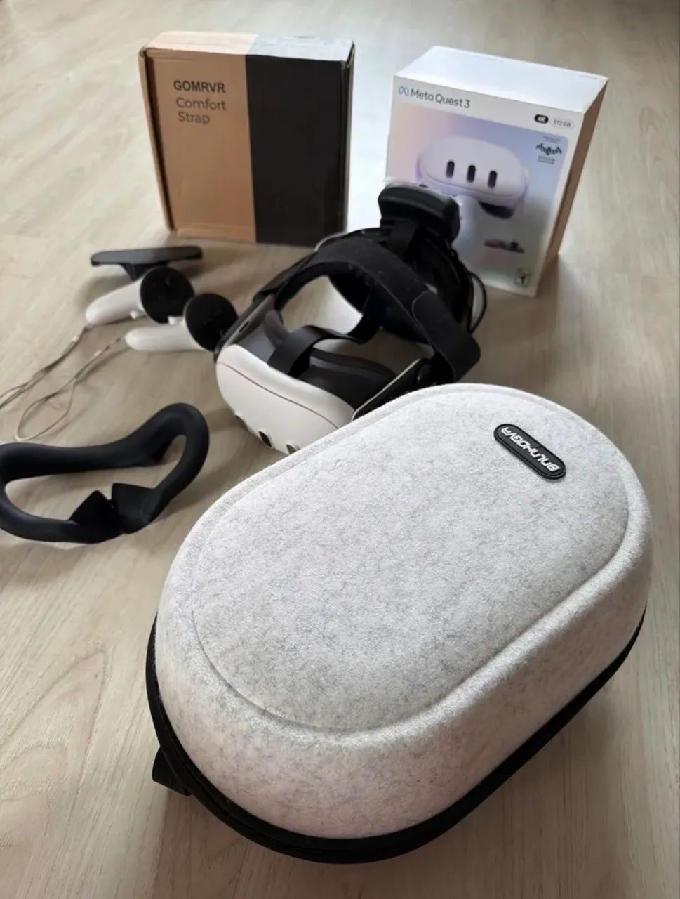Meta Quest 3 512GB! Strap GOMRVR + bateria 10.000mAh+ case e protetores ...