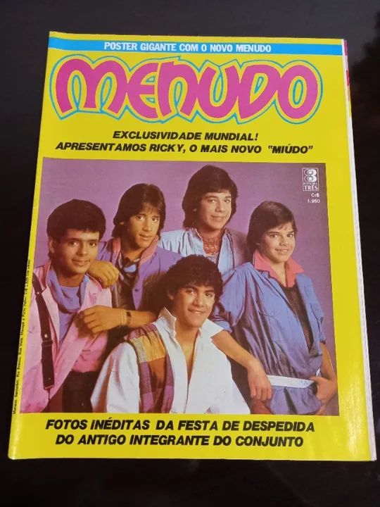 Pôster Menudo Autografado- Apresentação do Novo Integrante - Ricky ...