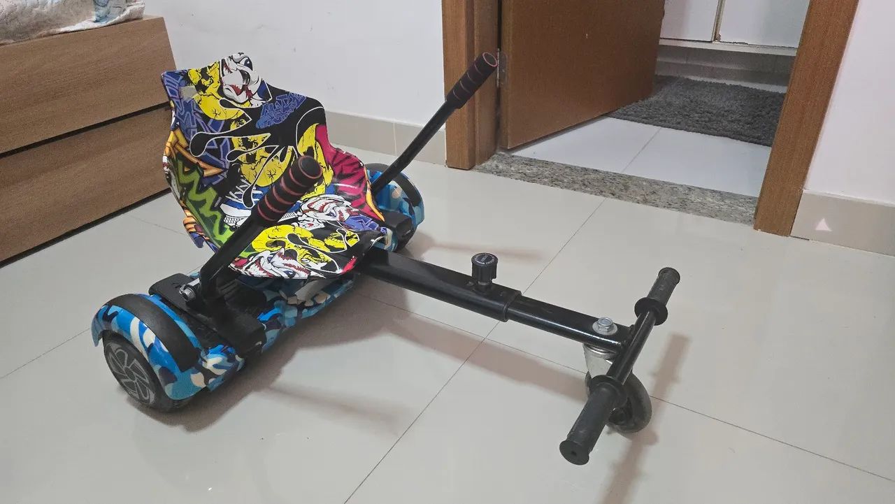 Hoverboard/Skate elétrico 6,5" (100kgs) com Kart com ajuste de altura ...