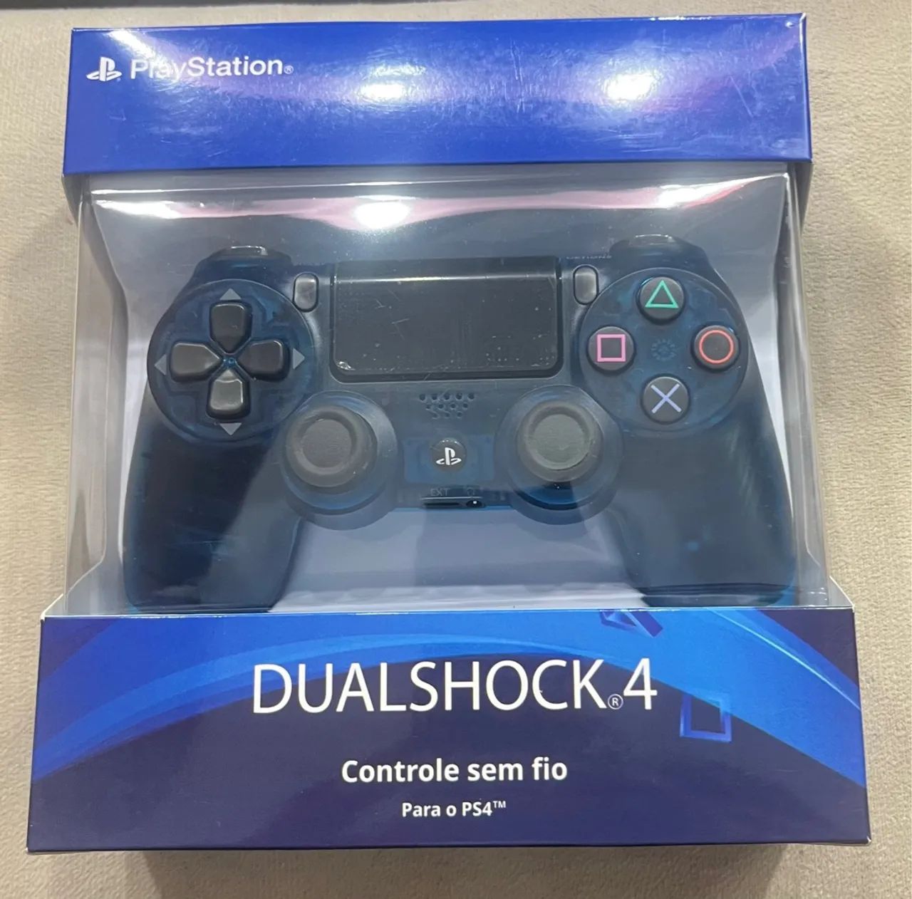 Controle DualShock 4 PS4 Azul Transparente - Novo - Peças e Acessórios ...
