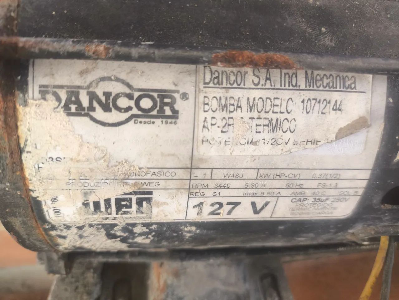 Bomba D'água Dancor 1/2C Monofásico Autoaspirante usada funcionando ...