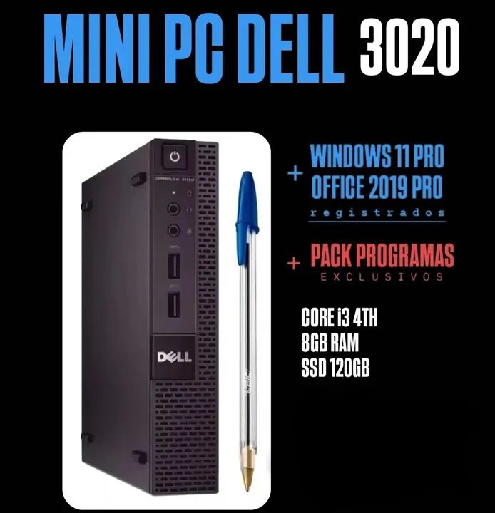 Mini PC Dell 3020 - Core i3 4th - 8GB RAM - SSD 120GB - Computadores e ...