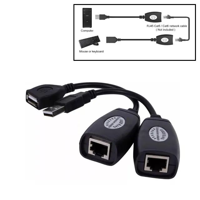 Cabo Usb Adptador Extensor Rj45 Via Cabo De Rede. - Periféricos e ...