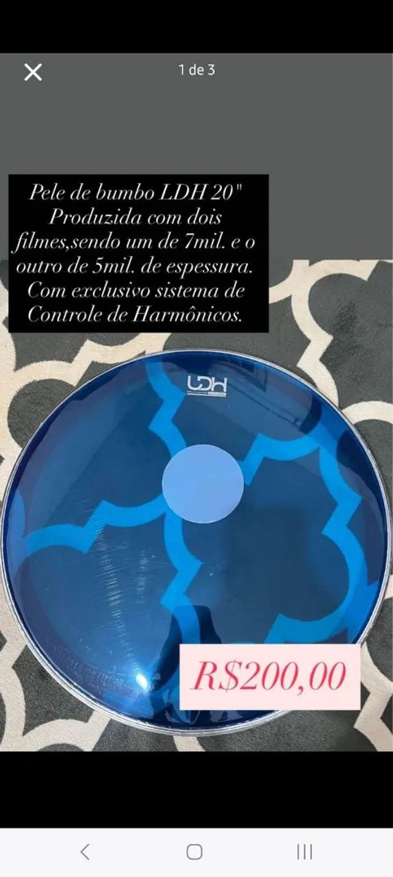 Pele de bumbo LDH 20" - Instrumentos musicais - Chácaras Rio-Petrópolis ...