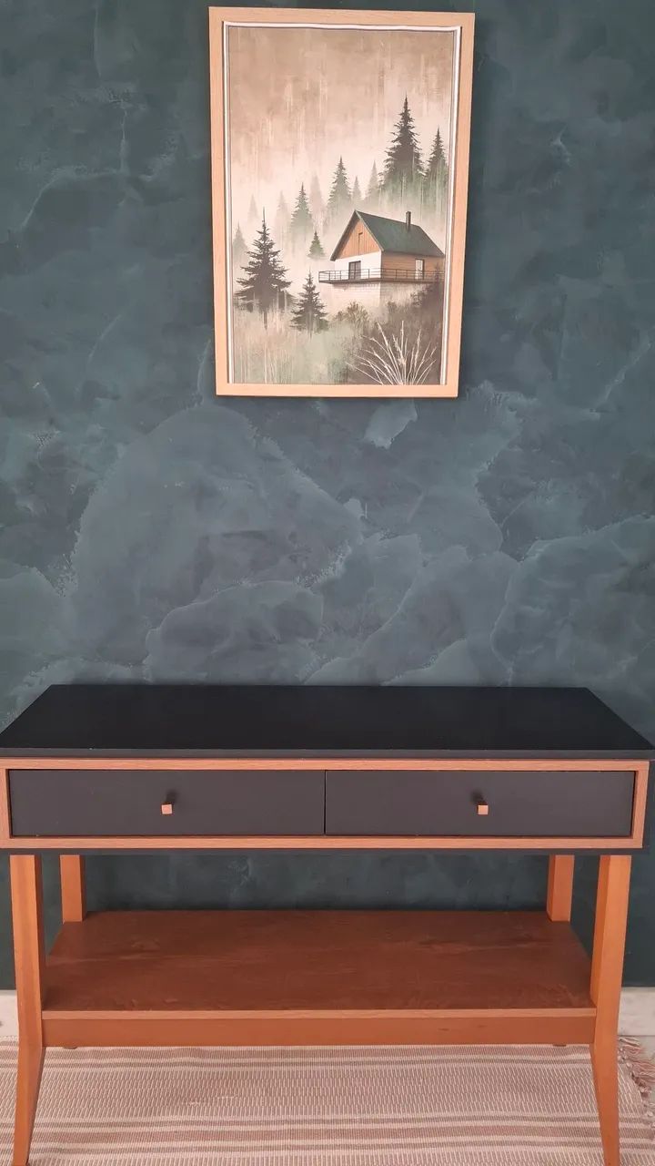 Rack rústico MDF preto com caramelo 2 gavetas - Racks e Painéis - Imbuí ...