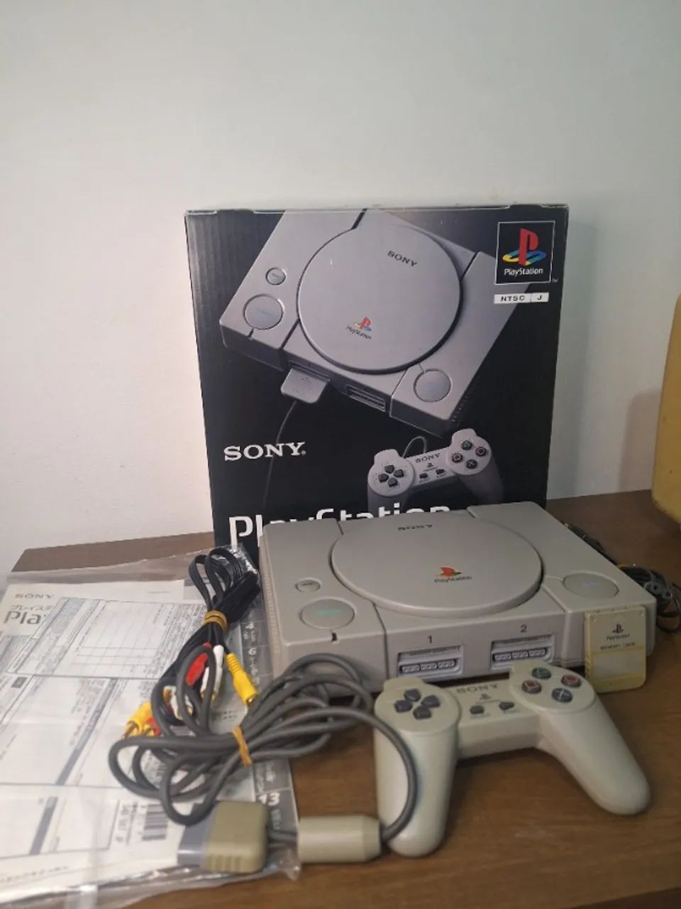 PlayStation 1 Fat Original NA CAIXA (NTSC-J) + Controle + Memory Card ...