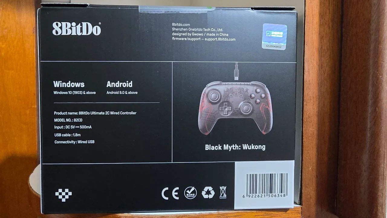 Controle Lacrado 8 Bitdo Ultimate 2C Wired Wukong. Windows e Android ...