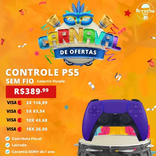 Controle PlayStation 5 - PS5 - Roxo - Peças e Acessórios de Vídeo Game ...