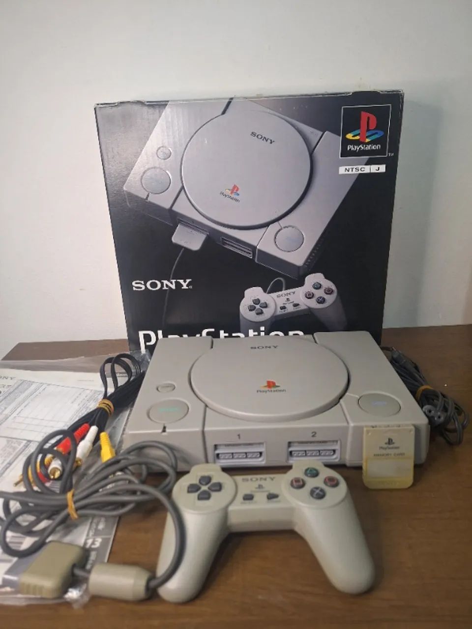 PlayStation 1 Fat Original NA CAIXA (NTSC-J) + Controle + Memory Card ...