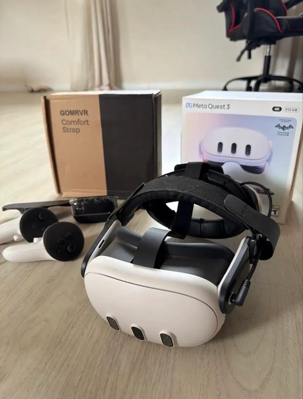 Meta Quest 3 512GB! Strap GOMRVR + bateria 10.000mAh+ case e protetores ...
