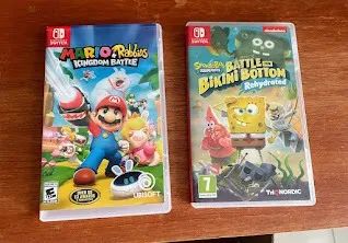 Mario Rabbids Kingdom Battle + Bob Esponja Batalha da Fenda do Bikini ...