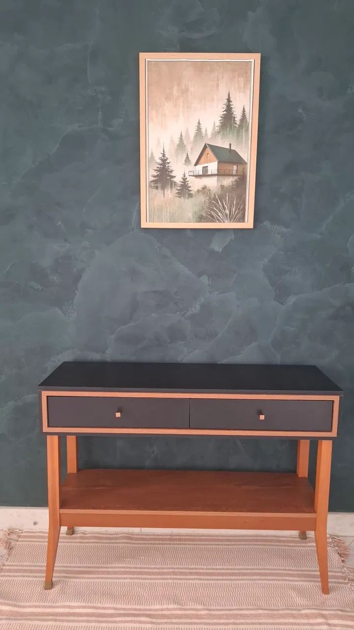 Rack rústico MDF preto com caramelo 2 gavetas - Racks e Painéis - Imbuí ...