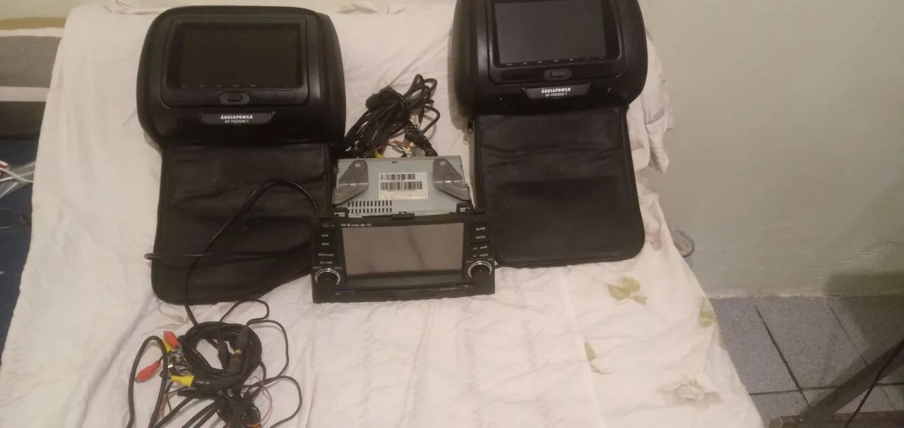 Kit Tela Headrest + Central Multimídia 7 Polegadas - Carros, vans e ...