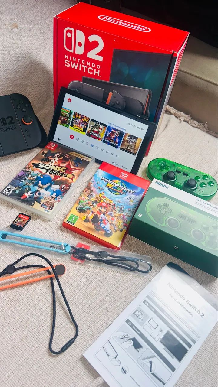 Nintendo switch 2 completo Mario kart kit completo troco ps5 pro usado ...