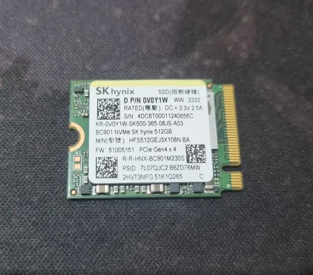 SSD NVMe BC901 SK hynix 512GB Saudável 100% Horas ligado: 733 (30 dias ...