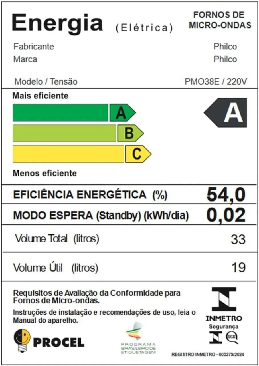 Micro-ondas 33L Philco Limpa Fácil PMO38E 1400W 220V - Fogões e Fornos ...