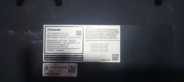 "tv panasonic 43" no Brasil