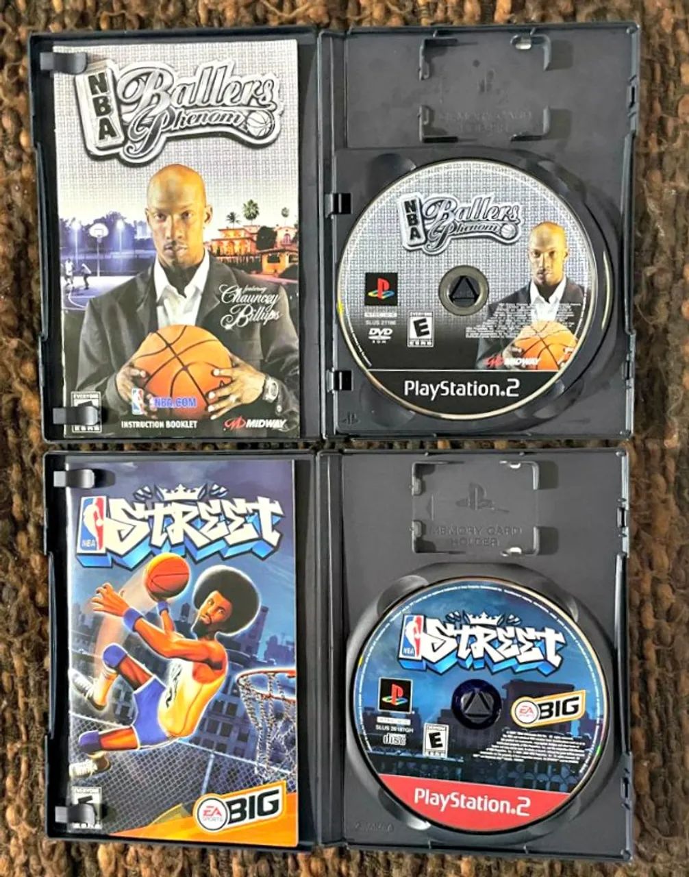 2 GAMES ORIGINAIS PS2 NBA BALLERS PHENOM ( DISCO DUPLO) e NBA STREET ...