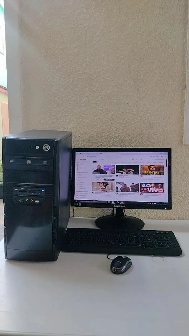 Pc Completo AMD DDR3 Windows 10 Pro Ativado 6G Monitor 20 LED VGA e DVI ...