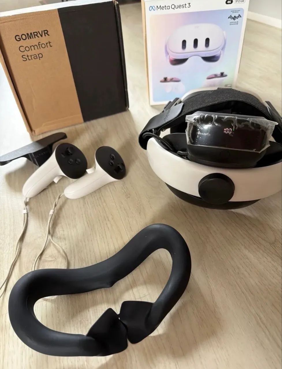 Meta Quest 3 512GB! Strap GOMRVR + bateria 10.000mAh+ case e protetores ...