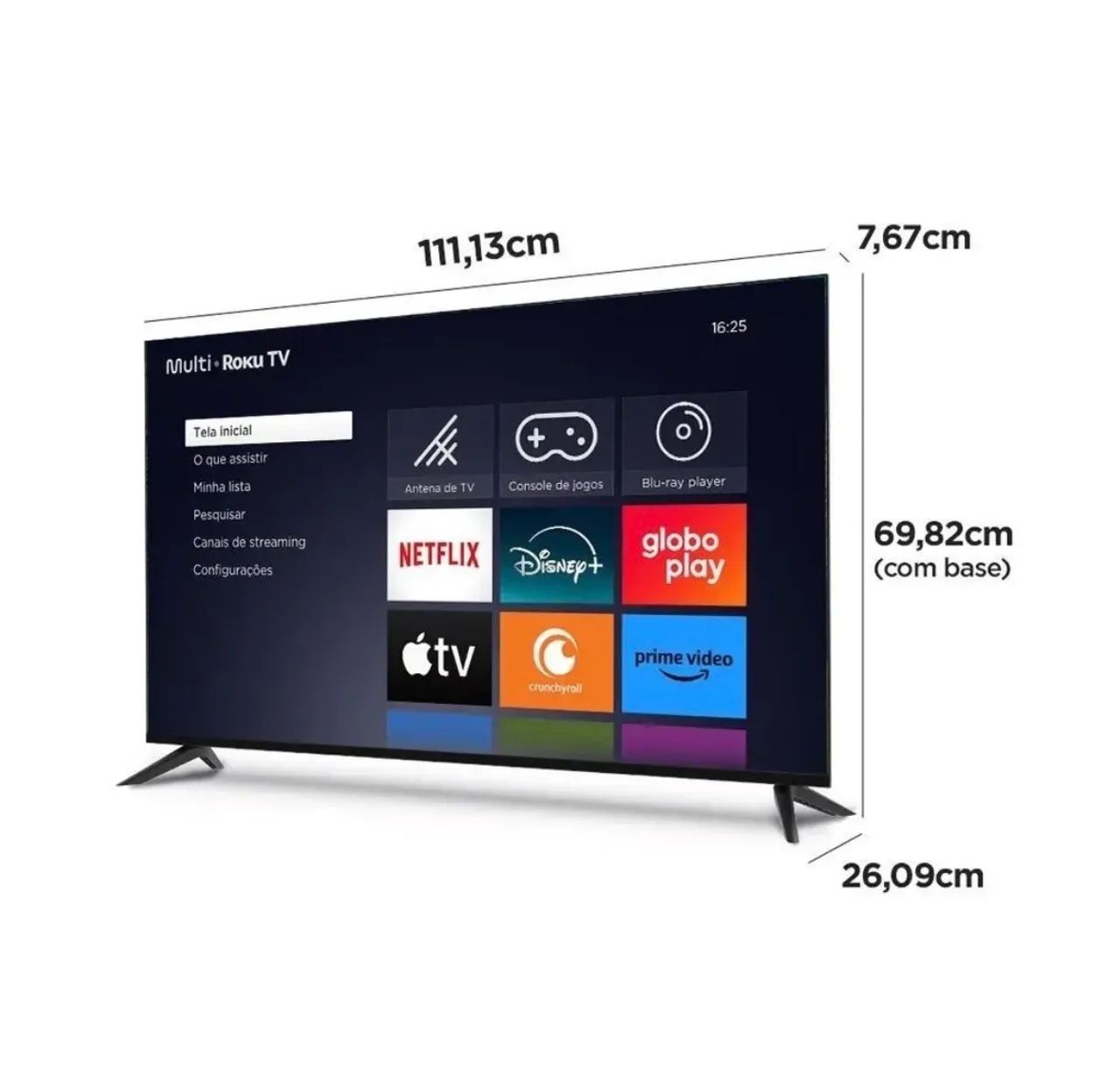 Televisão 50 polegadas, Multilaser Roku na Caixa nova com nota fiscal ...