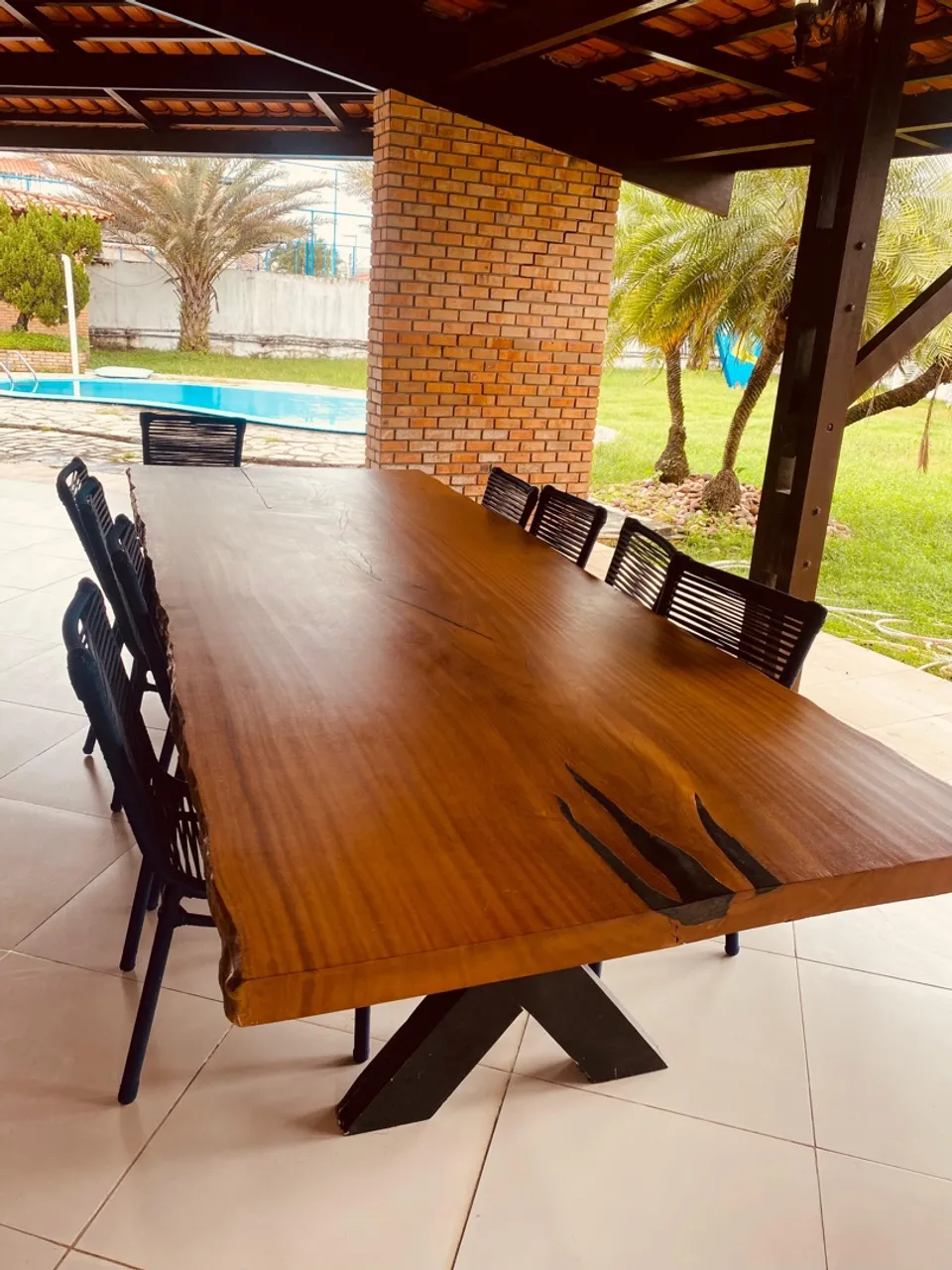 "mesa de madeira rustica" - Mesas no Brasil