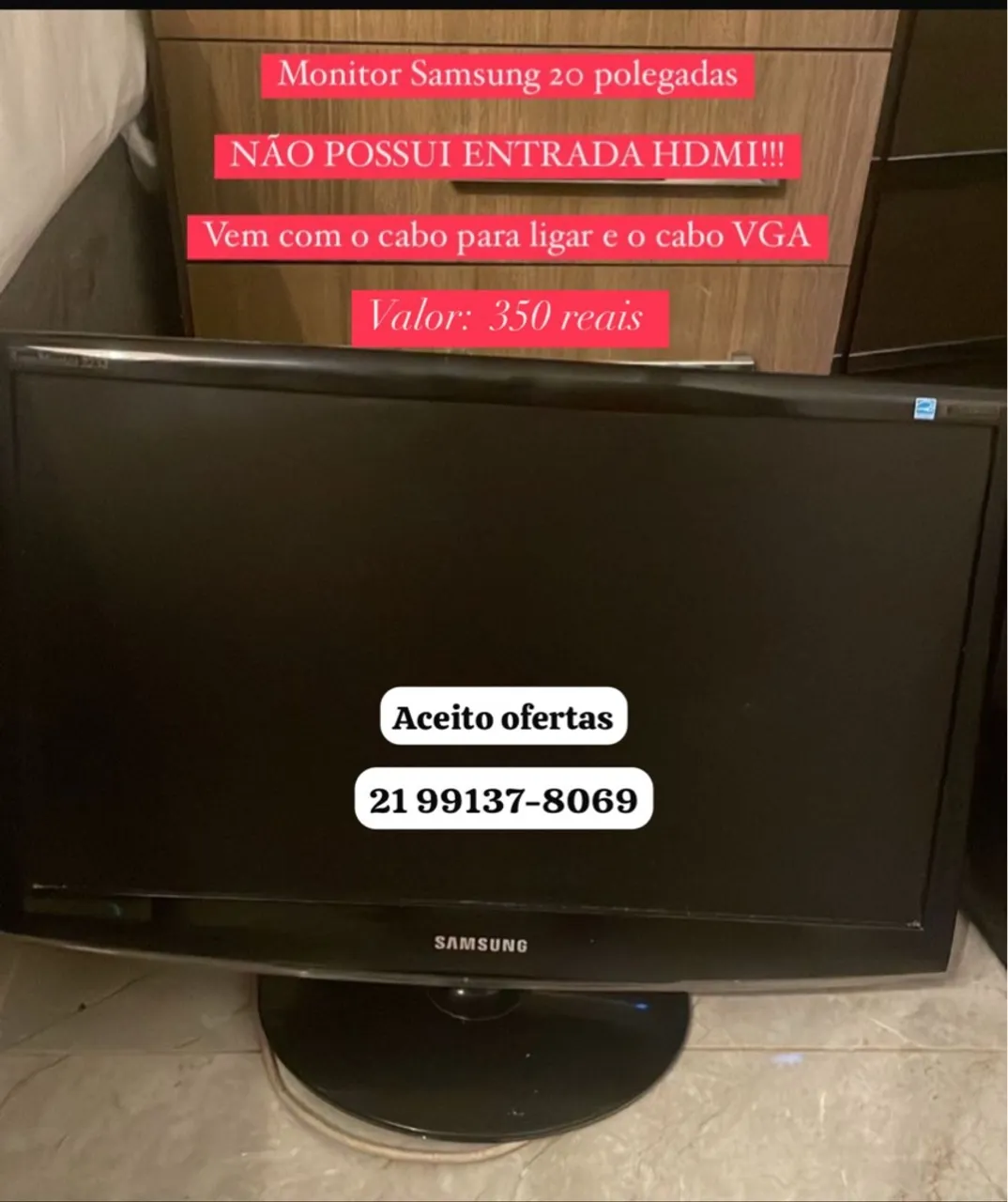 "monitor sansung 20" no Brasil