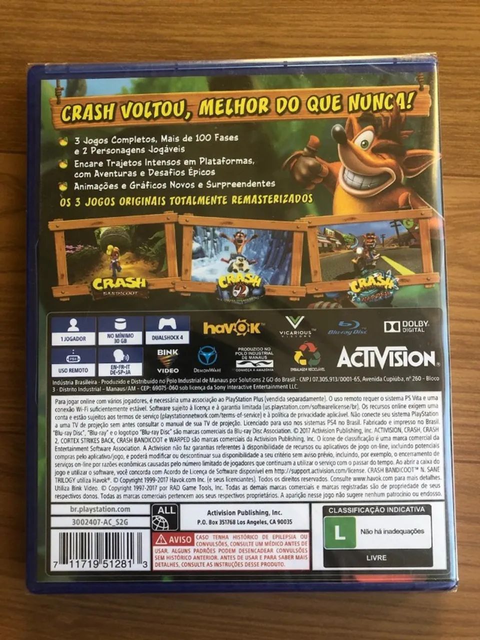 CRASH BANDICOOT TRILOGY PS4 PS5 - Jogos de Vídeo Game - Casimiro de ...