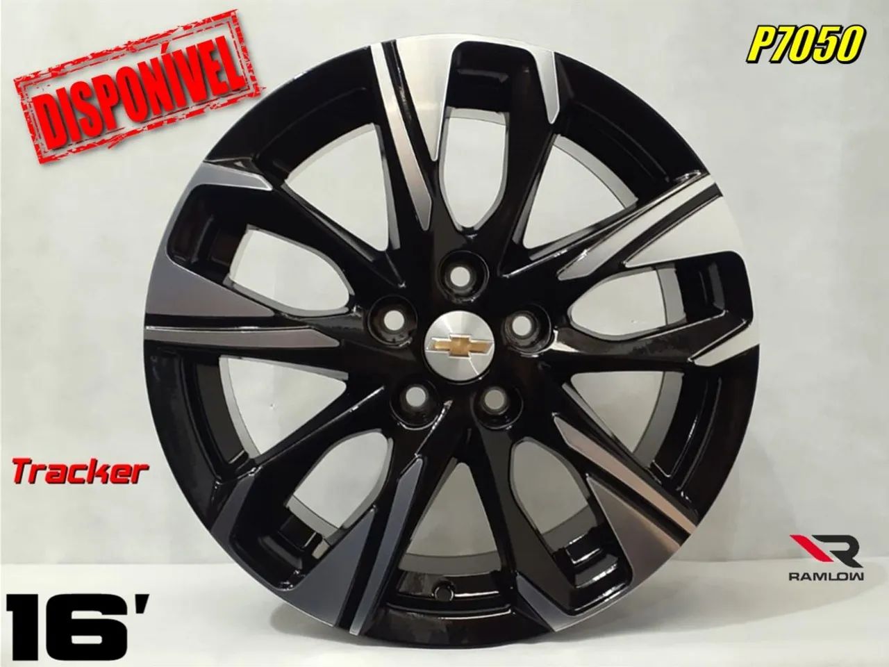 Roda aro 16 Chevrolet Tracker preta com diamantado 5x110 jogo novo ...