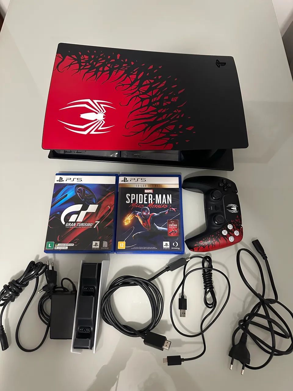 PlayStation 5 Spider Man + Kit ventilação + Base carregadora + 2 jogos ...