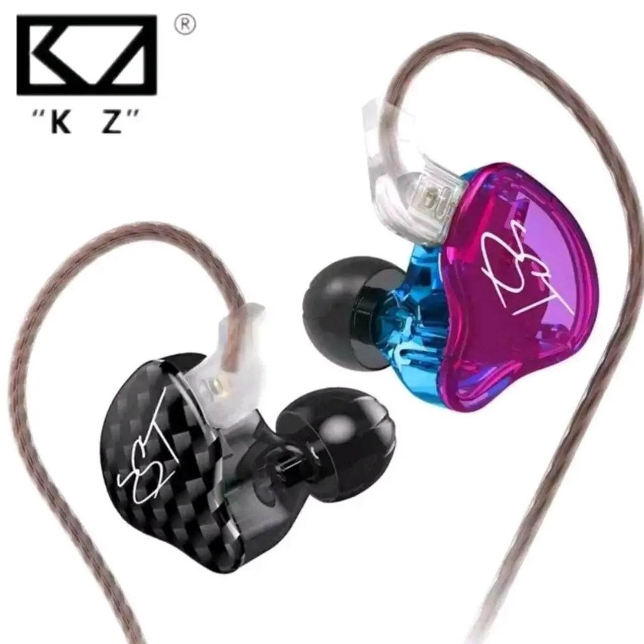 FONE PARA RETORNO DE PALCO KZ ZST SEM MIC NA COR BLACK E PURPLE - Fones ...