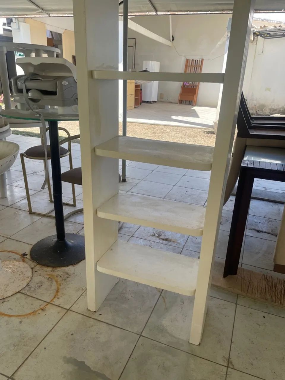 Estante de madeira branca 4 prateleiras - Móveis Para Organização ...