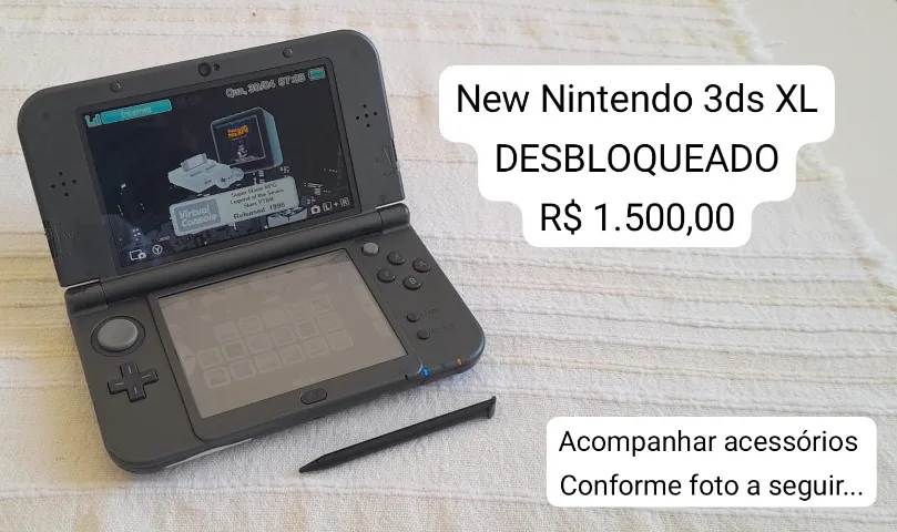 "nintendo new 3ds desbloqueado" - Consoles de Vídeo Game no Brasil