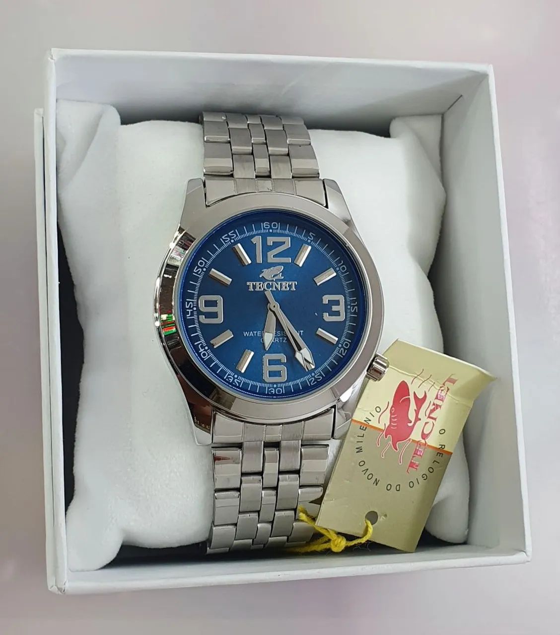 Relógio Tecnet mostrador Azul - relogio Original e Elegante ...