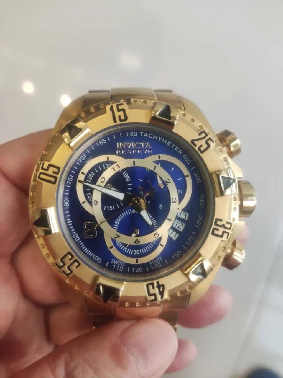 Relógio Invicta Reserve Excursion 6469 Cronógrafo 18k Original Dourado Como Novo Zerado ...