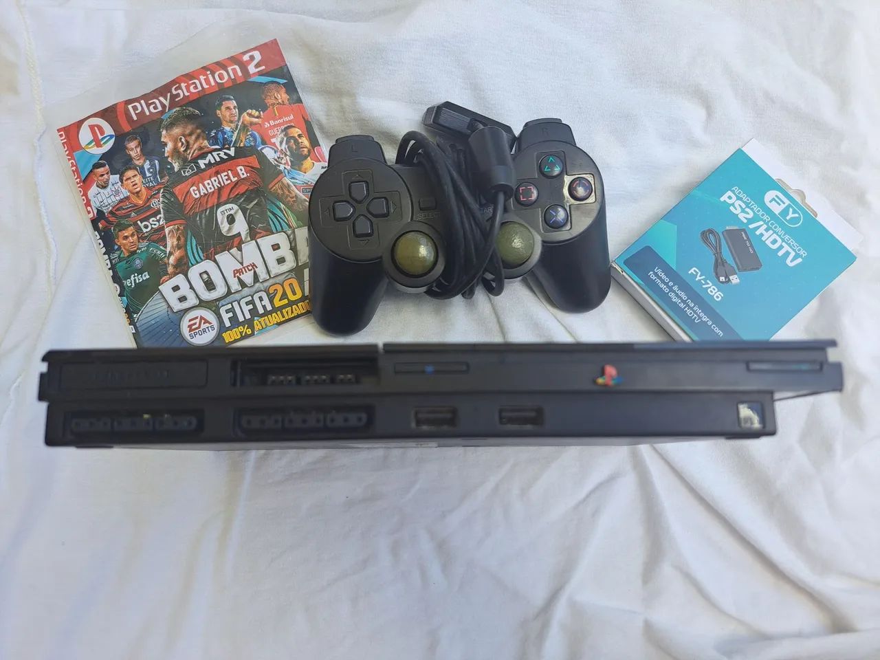 PlayStation 2 Slim - 1 Controle + Adaptador HDMI - Consoles de Vídeo ...