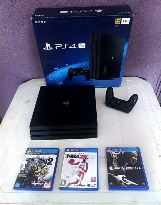 Ps4 Pro 4K 1TB C/ Caixa Completo - Ac cartão em até 10x SEM juros ...