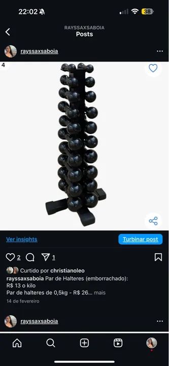 Torre de halteres com par de halteres emborrachados de 1 a 10kg - Academia e Exercícios - Guará ...