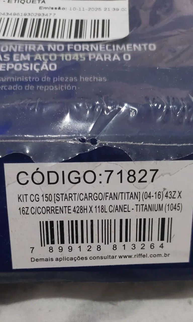 Kit relação Riffel - Peças para motos - Penha, Rio de Janeiro ...